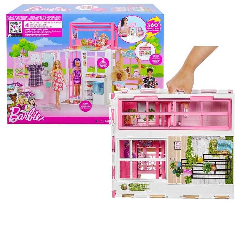 Barbie'nin Taşınabilir Portatif Evi HCD47 Yapı Oyuncakları Barbie ...