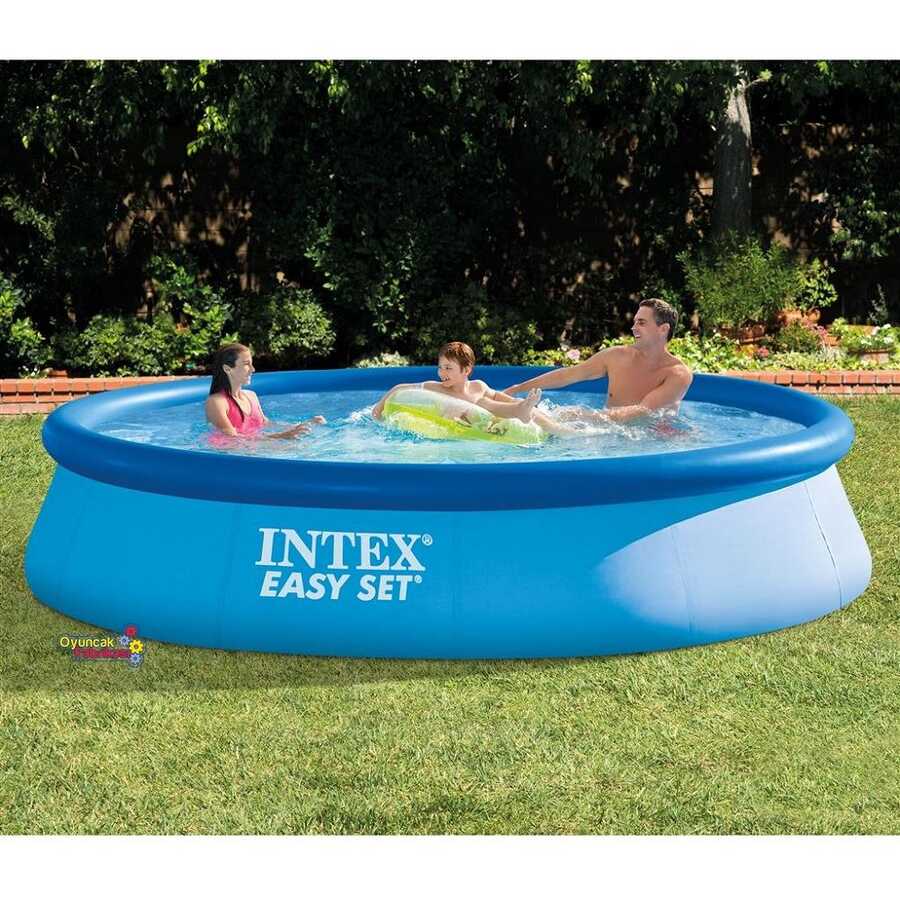 İntex 28143 Easy Kolay Kurulum Büyük Şişme Aile Havuzu 396 cm X 84 cm ...