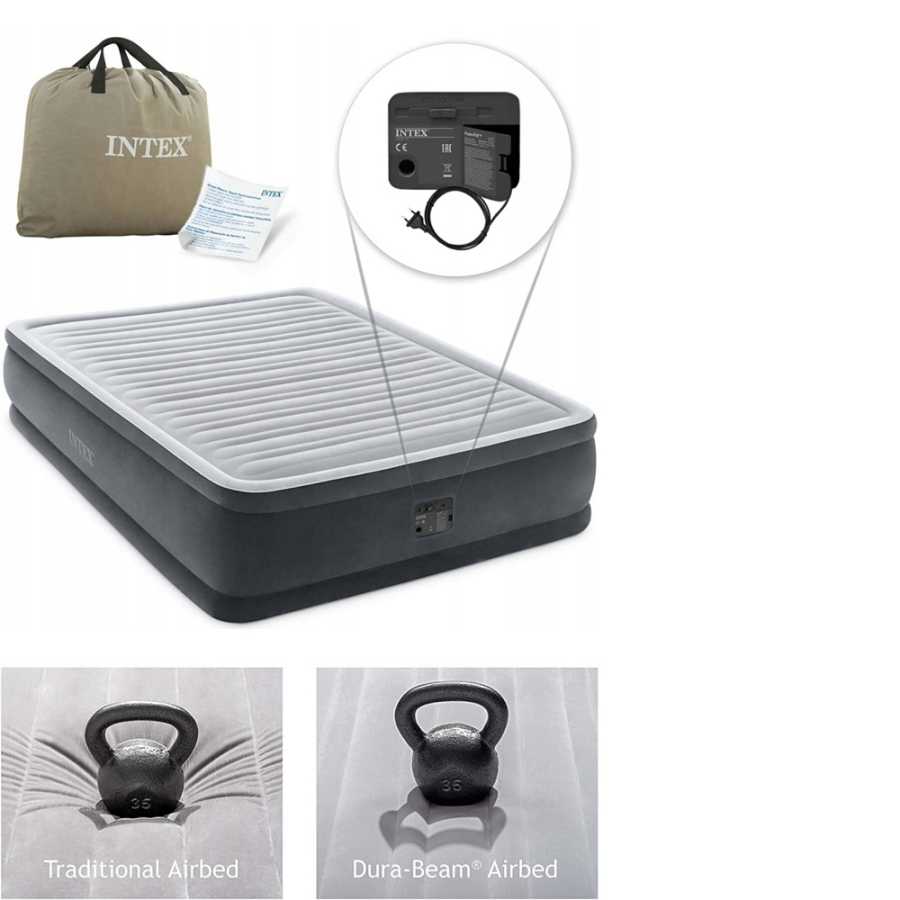 İntex 64414 Çift Kişilik Şişme Yatak 4 Katlı Elektirikli 203x152x46 Cm ...