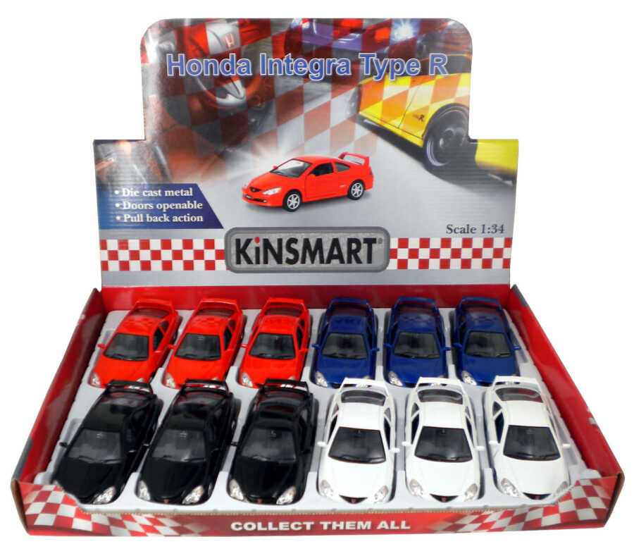 Kinsmart Çek Bırak Araba Honda Integra Type-R 1:34 Metal Çek Bırak ...