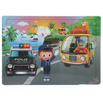 Miajima Trafik Polisi Ahşap Eğitici Yapboz Puzzle 12 Parça Ahşap ...